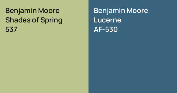 Benjamin Moore Shades of Spring vs. Benjamin Moore Lucerne comparison