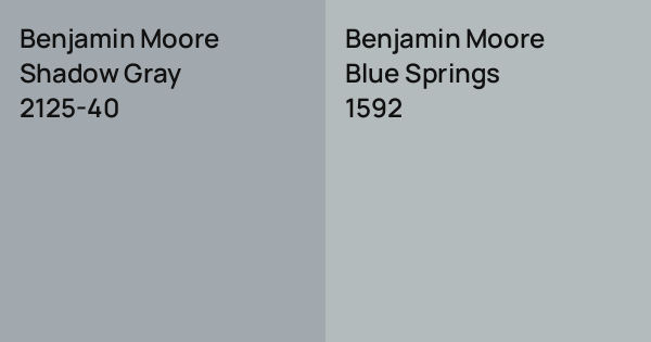 Benjamin Moore Shadow Gray vs. Benjamin Moore Blue Springs comparison