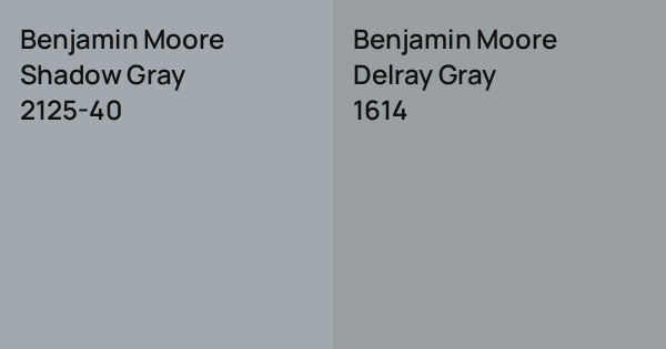 Benjamin Moore Shadow Gray vs. Benjamin Moore Delray Gray comparison