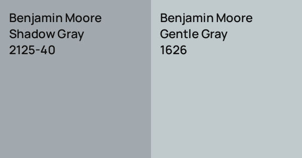 Benjamin Moore Shadow Gray vs. Benjamin Moore Gentle Gray comparison