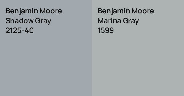 Benjamin Moore Shadow Gray vs. Benjamin Moore Marina Gray comparison