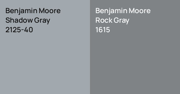 Benjamin Moore Shadow Gray vs. Benjamin Moore Rock Gray comparison