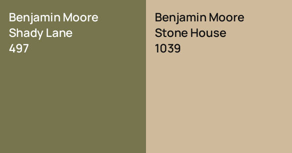 Benjamin Moore Shady Lane vs. Benjamin Moore Stone House comparison