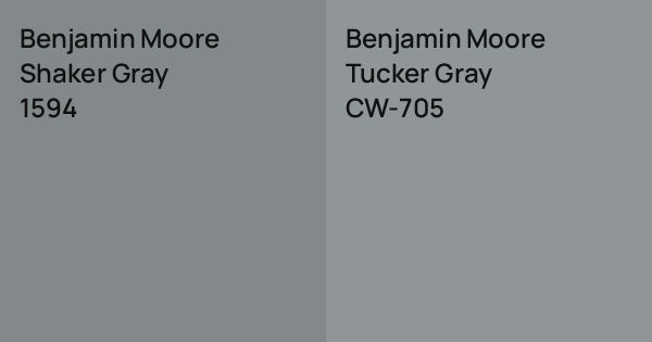 Benjamin Moore Shaker Gray vs. Benjamin Moore Tucker Gray comparison