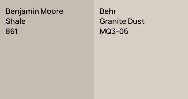 Benjamin Moore Shale vs. Behr Granite Dust comparison