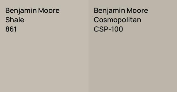 Benjamin Moore Shale vs. Benjamin Moore Cosmopolitan comparison