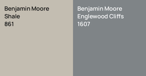 Benjamin Moore Shale vs. Benjamin Moore Englewood Cliffs comparison