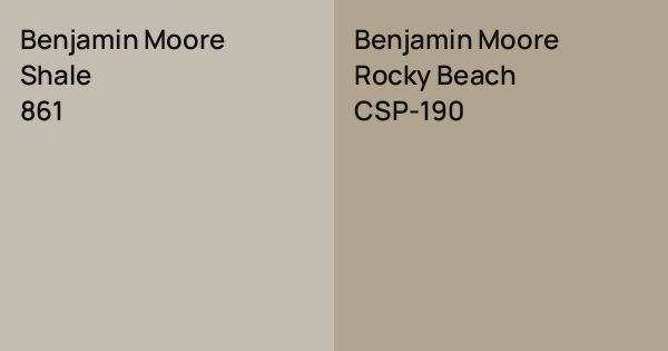 Benjamin Moore Shale vs. Benjamin Moore Rocky Beach comparison
