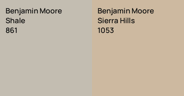 Benjamin Moore Shale vs. Benjamin Moore Sierra Hills comparison