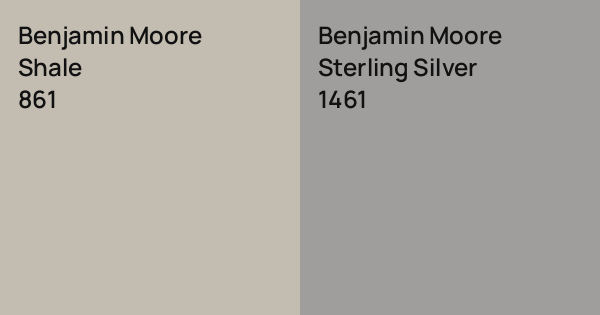 Benjamin Moore Shale vs. Benjamin Moore Sterling Silver comparison
