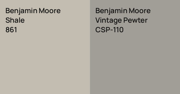 Benjamin Moore Shale vs. Benjamin Moore Vintage Pewter comparison