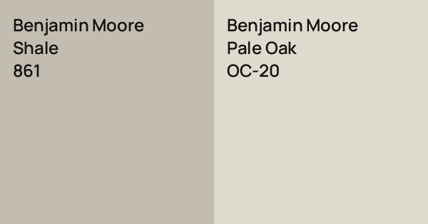 Benjamin Moore Shale vs. Benjamin Moore Pale Oak comparison