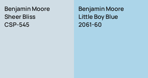 Benjamin Moore Sheer Bliss vs. Benjamin Moore Little Boy Blue comparison