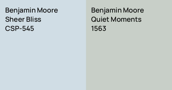 Benjamin Moore Sheer Bliss vs. Benjamin Moore Quiet Moments comparison