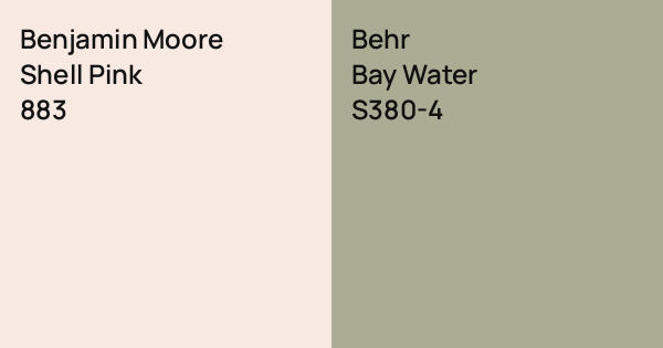Benjamin Moore Shell Pink vs. Behr Bay Water comparison