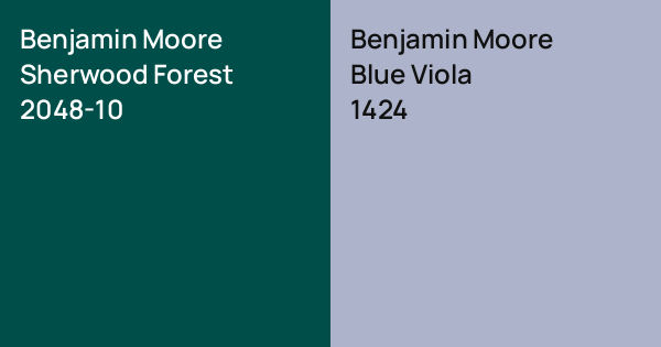 Benjamin Moore Sherwood Forest vs. Benjamin Moore Blue Viola comparison