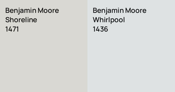 Benjamin Moore Shoreline vs. Benjamin Moore Whirlpool comparison