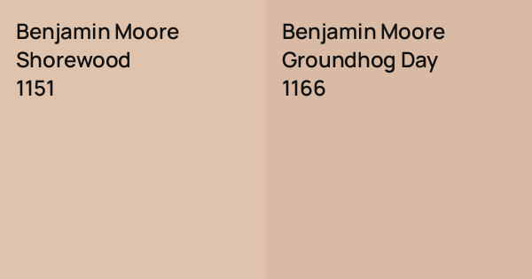 Benjamin Moore Shorewood vs. Benjamin Moore Groundhog Day comparison