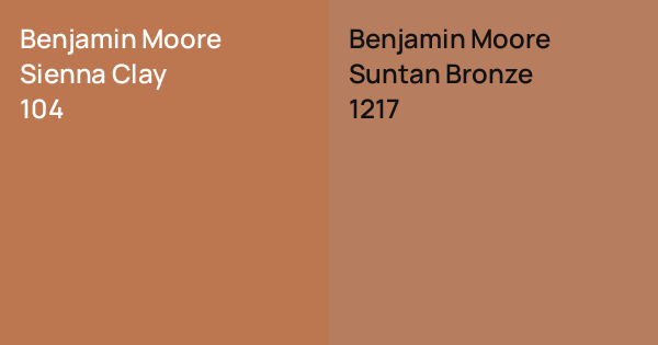 Benjamin Moore Sienna Clay vs. Benjamin Moore Suntan Bronze comparison