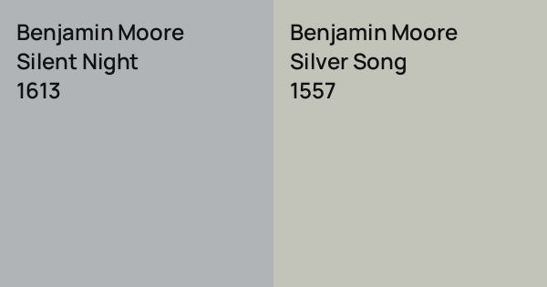 Benjamin Moore Silent Night vs. Benjamin Moore Silver Song comparison