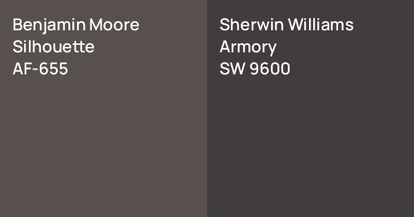 Benjamin Moore Silhouette vs. Sherwin Williams Armory comparison