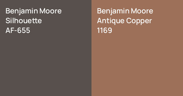 Benjamin Moore Silhouette vs. Benjamin Moore Antique Copper comparison