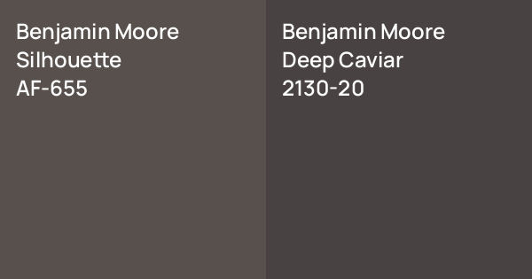 Benjamin Moore Silhouette vs. Benjamin Moore Deep Caviar comparison