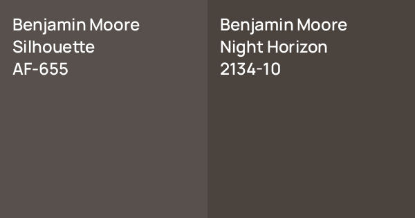 Benjamin Moore Silhouette vs. Benjamin Moore Night Horizon comparison