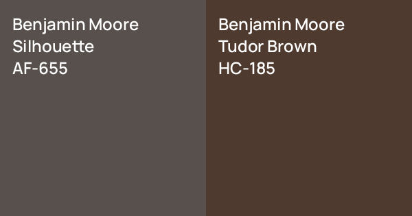 Benjamin Moore Silhouette vs. Benjamin Moore Tudor Brown comparison
