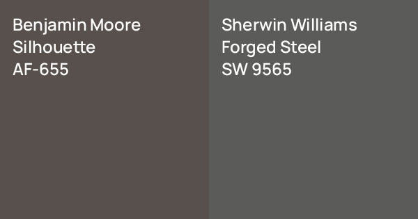 Benjamin Moore Silhouette vs. Sherwin Williams Forged Steel comparison