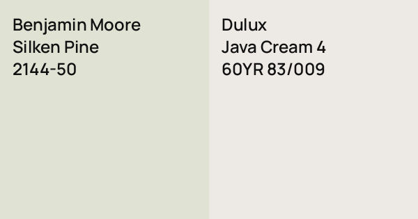 Benjamin Moore Silken Pine vs. Dulux Java Cream 4 comparison