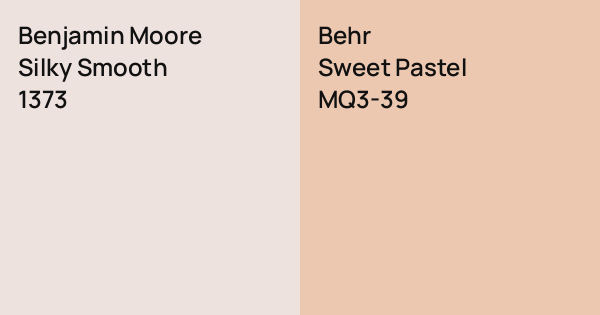 Benjamin Moore Silky Smooth vs. Behr Sweet Pastel comparison