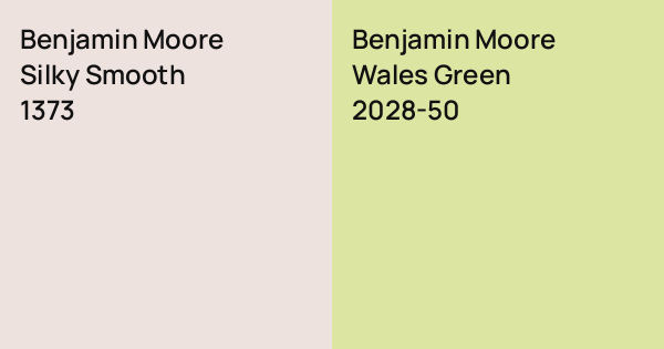 Benjamin Moore Silky Smooth vs. Benjamin Moore Wales Green comparison