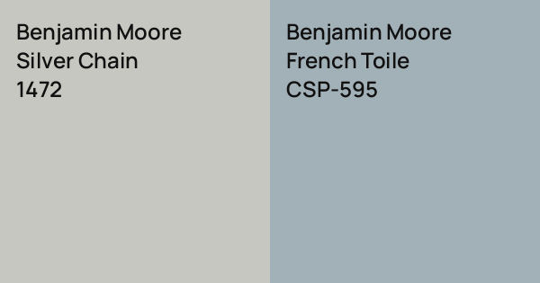 Benjamin Moore Silver Chain vs. Benjamin Moore French Toile comparison