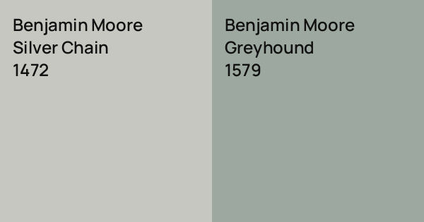 Benjamin Moore Silver Chain vs. Benjamin Moore Greyhound comparison