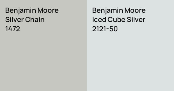 Benjamin Moore Silver Chain vs. Benjamin Moore Iced Cube Silver comparison