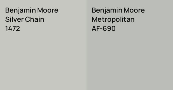 Benjamin Moore Silver Chain vs. Benjamin Moore Metropolitan comparison