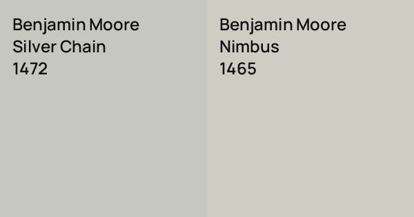 Benjamin Moore Silver Chain vs. Benjamin Moore Nimbus comparison