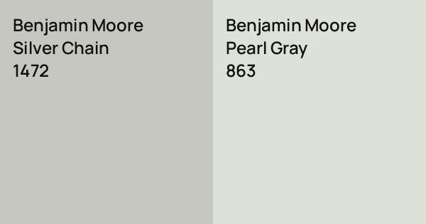 Benjamin Moore Silver Chain vs. Benjamin Moore Pearl Gray comparison