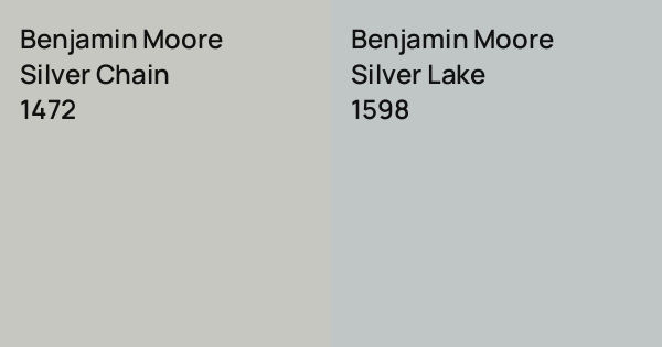 Benjamin Moore Silver Chain vs. Benjamin Moore Silver Lake comparison