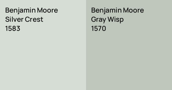 Benjamin Moore Silver Crest vs. Benjamin Moore Gray Wisp comparison
