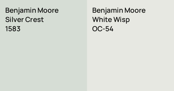 Benjamin Moore Silver Crest vs. Benjamin Moore White Wisp comparison