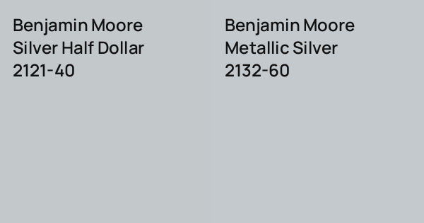 Benjamin Moore Silver Half Dollar vs. Benjamin Moore Metallic Silver ...