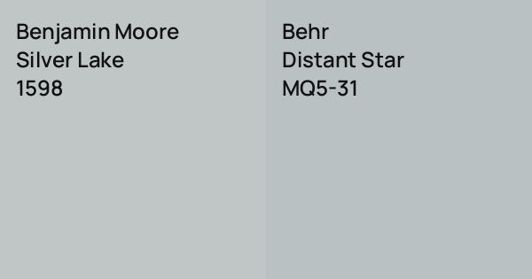 Benjamin Moore Silver Lake vs. Behr Distant Star comparison