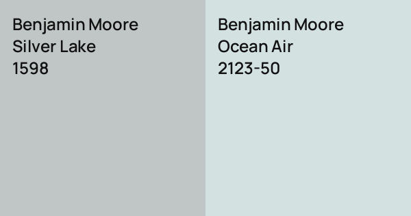 Benjamin Moore Silver Lake vs. Benjamin Moore Ocean Air comparison