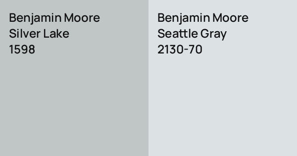 Benjamin Moore Silver Lake vs. Benjamin Moore Seattle Gray comparison