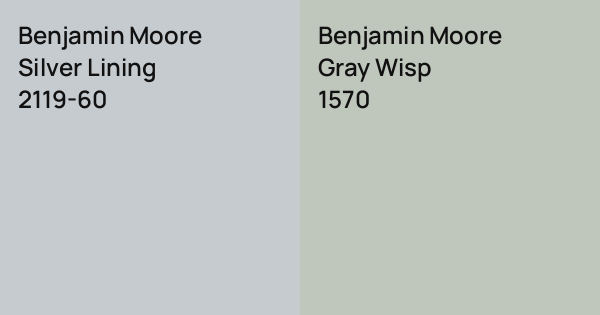 Benjamin Moore Silver Lining vs. Benjamin Moore Gray Wisp comparison