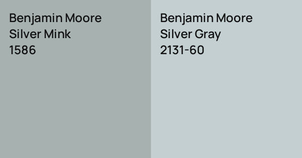 Benjamin Moore Silver Mink vs. Benjamin Moore Silver Gray comparison