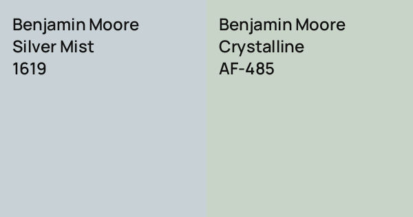 Benjamin Moore Silver Mist vs. Benjamin Moore Crystalline comparison