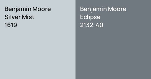 Benjamin Moore Silver Mist vs. Benjamin Moore Eclipse comparison